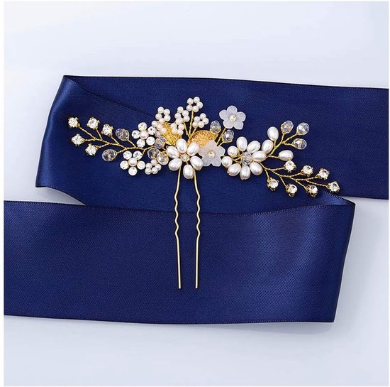 Elegante Bruids Haarspelden met Sprankelende Kristallen en Parels - 2 ...