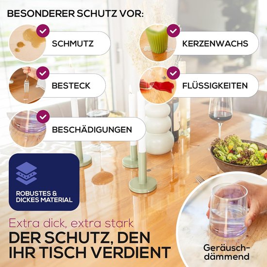 Tafelbescherming Kristalhelder - Transparant Kleed - Tafel Beschermen ...
