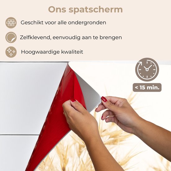 Spatscherm 70x30 cm - Zelfklevende achterwand Tarwe - Natuur - Zon ...