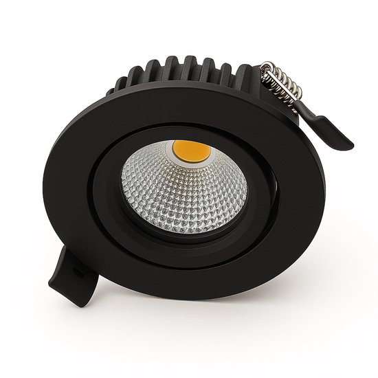 LED Dimbare inbouw spot 5W | Ø70mm | Zwart - Dim to warm | bol