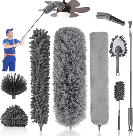Telescopische stofdoek set met microvezel en buigbare opties voor ...