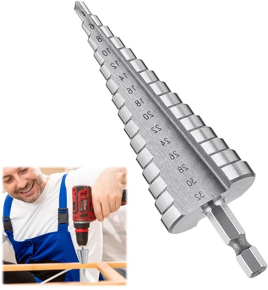Metalen trapboor met titanium coating - 4 mm tot 32 mm - voor metaal ...