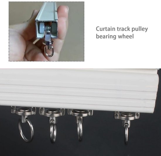 eMagTech 20 stuks gordijnrailrollen, katrollen, metaal, dubbele ...