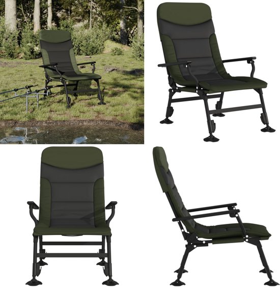 vidaXL Visstoel met armleuning inklapbaar groen - Visstoel - Visstoelen ...