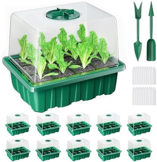 PolkaHome Zaaibakken Set - 10 stuks 120 cellen kweekbakken met ...