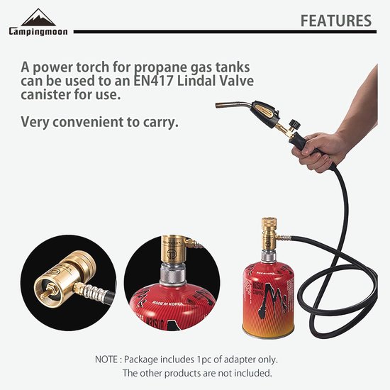Camping Adapter voor Propaan Gasfornuis - EN417 Lindal Ventiel naar ...