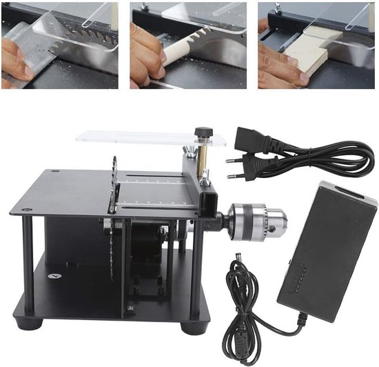 Draagbare mini-tafelzaag voor houtbewerking en DIY-projecten - 110-240V ...