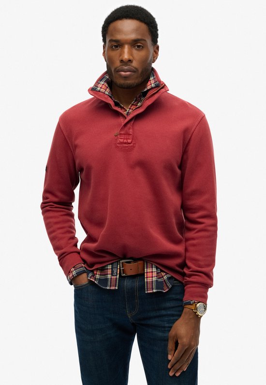 Superdry - Pull classique en piqué de coton à demi-zip - Homme ...