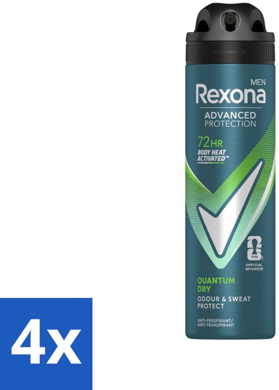 Rexona Men - Deodorant - Spray - Quantum Dry - 150ml x 4 | bol