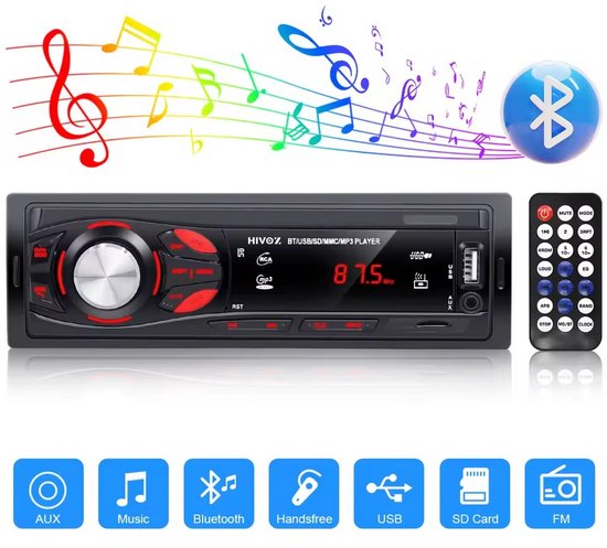 MoTronics by HIVOZ autoradio met Bluetooth, USB, SD, AUX, FM en ...