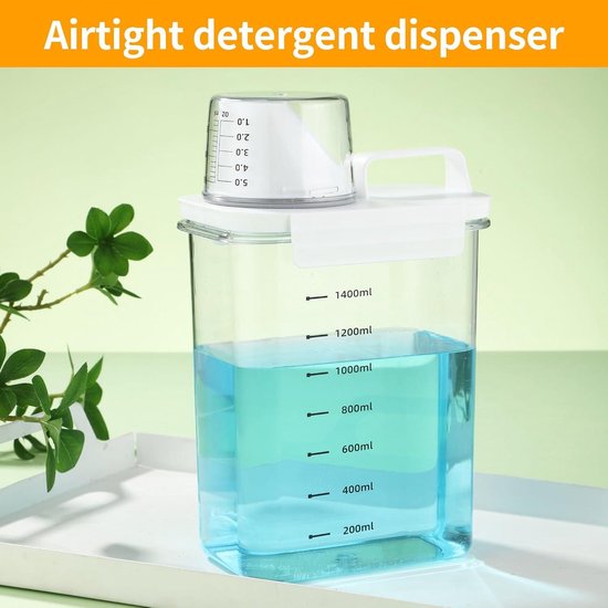 1800ml Detergent Dispenser with Measuring Cup - Reusable Container for ...