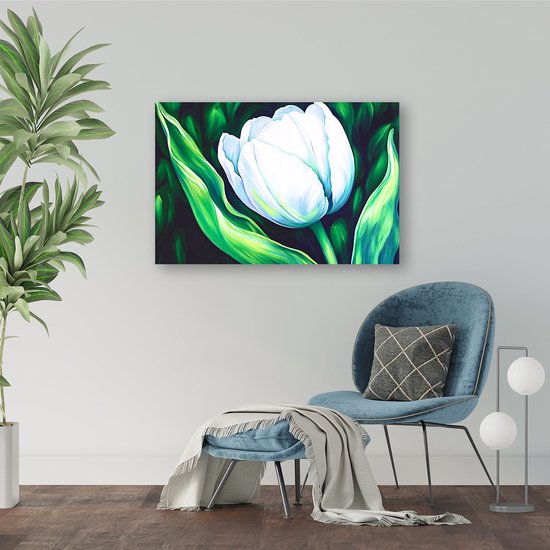 Realistische witte tulp design - Tulip wanddecoratie - Wanddecoratie ...