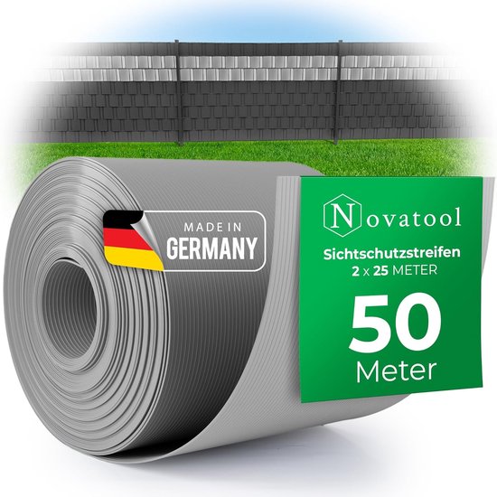 Novatool Premium PP 50m rollen privacy strips voor dubbelstaafmat ...
