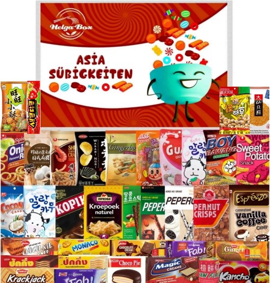 Aziatische Snoepdoos met 20 Populaire Snacks - Diverse Mix van Jelly ...