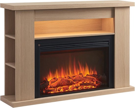 Elektrische Open Haard met 3D Vlameffect, 2000W, LED-verlichting ...