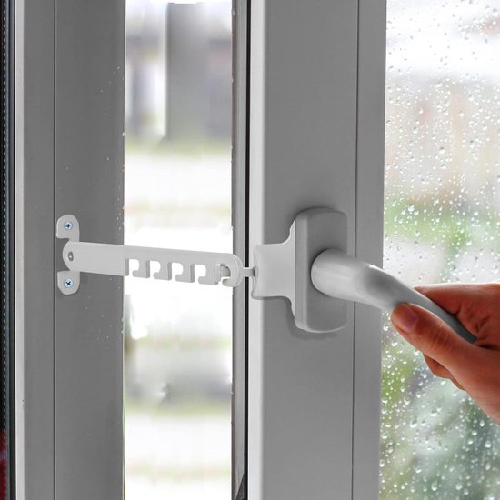 Window Bolt Lock White Tilt Regulator Stopper with 8 Screws for ...
