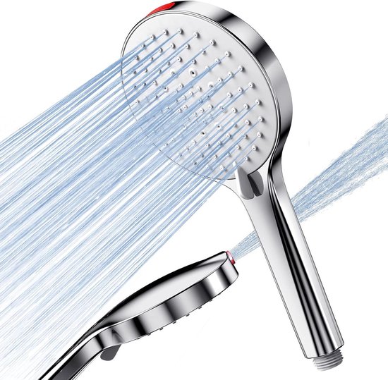 - Waterbesparende Douchekop met Hoge Druk en Grote Regenval - 125 mm - 5 Jet Modes -... | bol