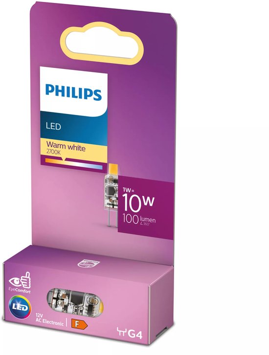 Philips 8720169300453, 1 W, 10 W, G4, 100 lm, Blanc chaud | bol