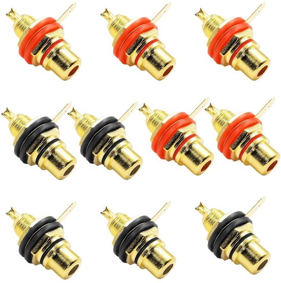 RCA-stopcontact Installatie Connector Chassis Adapter HIFI Audio Plug ...
