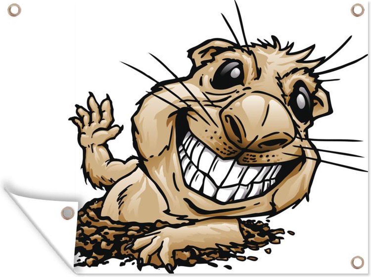 Tuin decoratie tekening van een prairiehond die zwaait - 40x30 cm ...