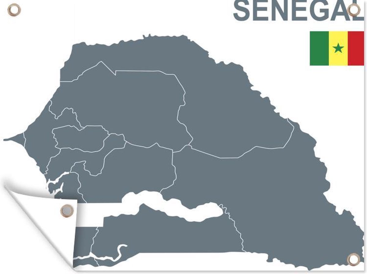 Tuinposter - Tuindoek - Tuinposters buiten - tekening van Senegal in ...