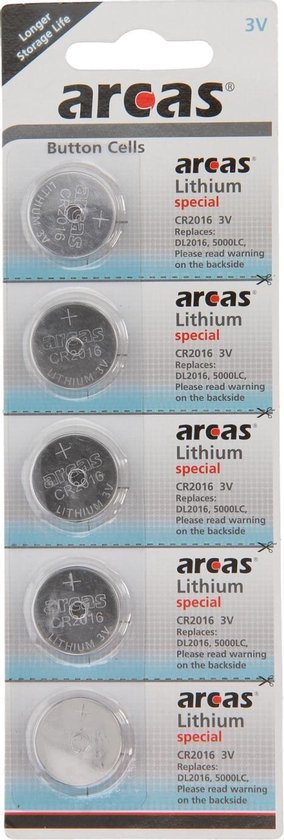 Arcas strip à 5 knoopcel CR2016 | bol