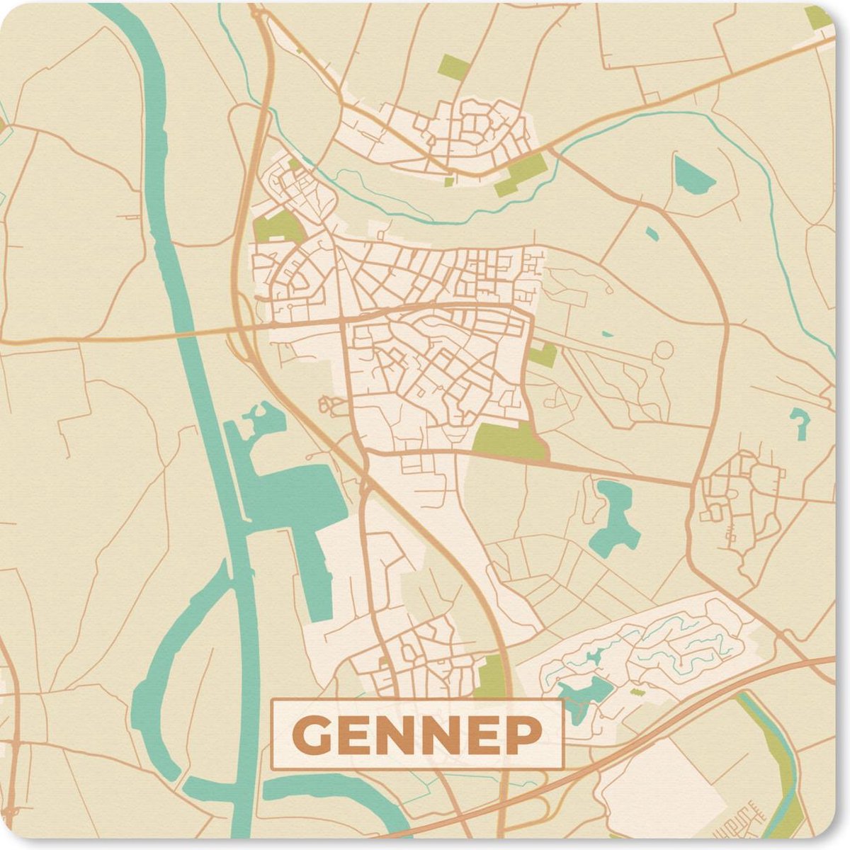Plattegrond - Gennep - Vintage - Stadskaart | bol.com