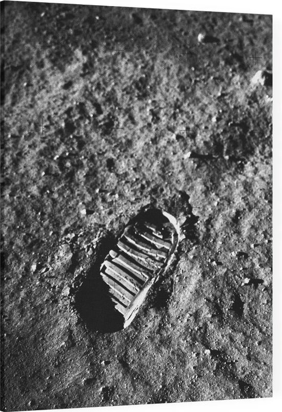 Apollo 11 lunar footprint (maanlanding) - Foto op Canvas - 30 x 40 cm ...