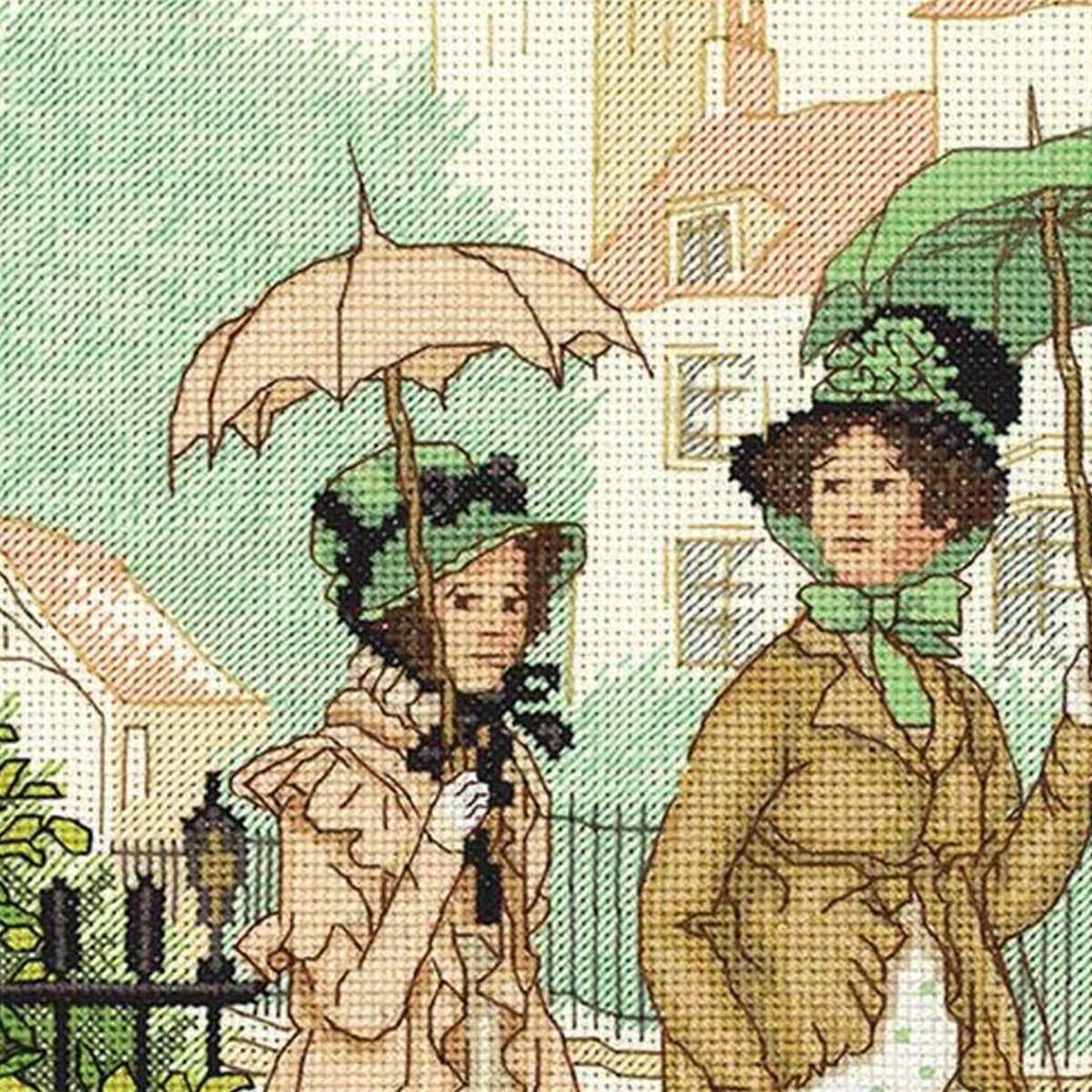 PANNA Borduurpakket Wandelende dames VH-7147 - Kruissteek - Borduren voor volwassenen... | bol.com