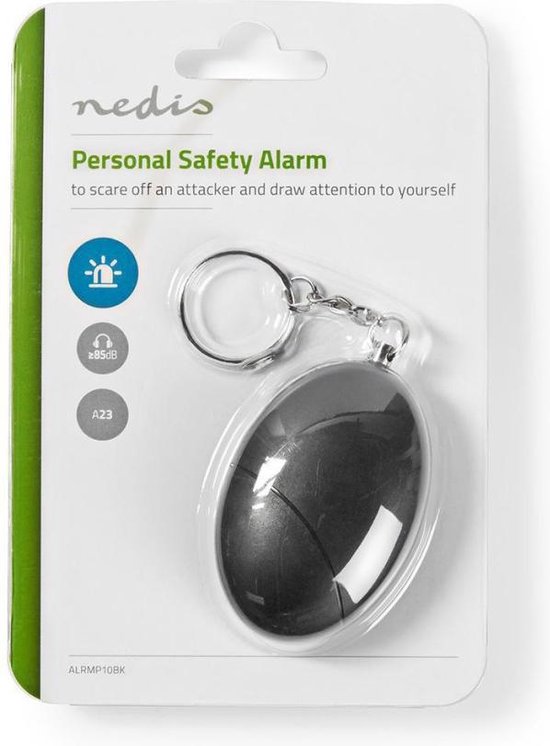 Nedis Persoonlijk Alarm | Geluid: 85 dB | Zwart | bol
