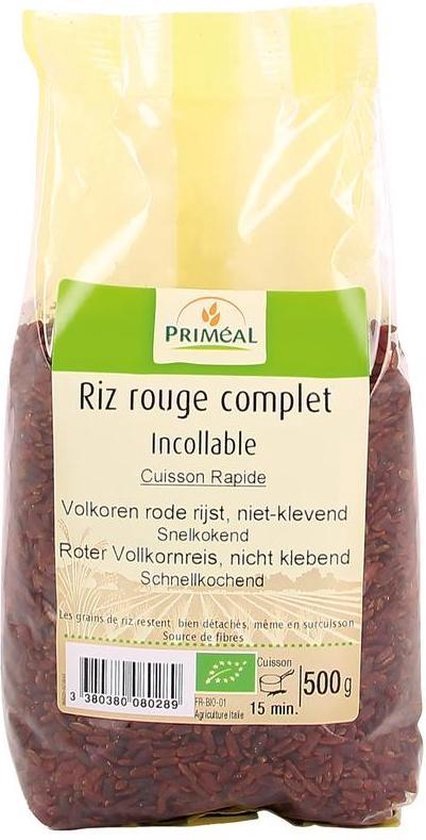 Primeal Rijst rood volkoren niet klevend 500 gram | bol