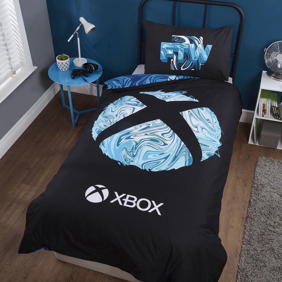 Housse de couette Xbox Blue-X Sphere - Simple - 135 x 200 cm - Poly ...