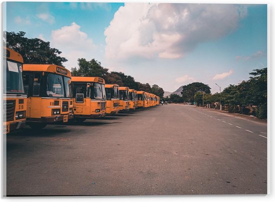 Acrylglas –Geel Busje met Koffers -120x80 (Wanddecoratie op Acrylglas ...