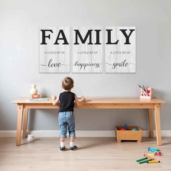 Moderne Citaten Muur Decor in Canvas - 3-delige Set voor Slaapkamer | bol