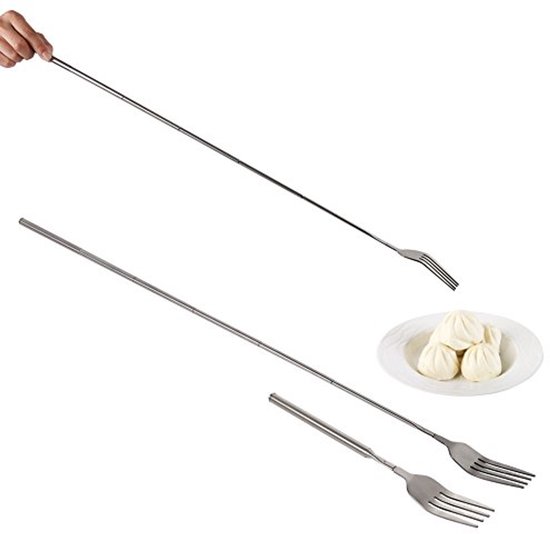 Telescopic Fork Long Stainless Steel Handle for BBQ Barbecue Toaster ...
