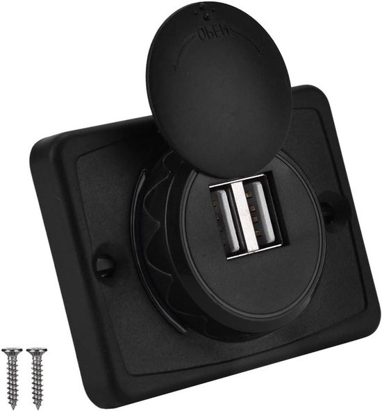 Premium Auto dubbele USB-oplader voor in de auto - Waterdicht - Zwart ...