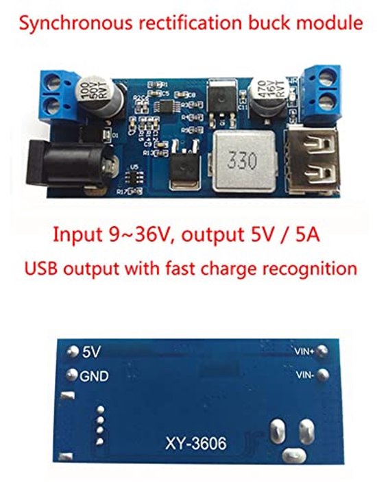 DC-DC Buck Converter Module 5V 5A - 24V/12V naar 5V Voeding Converter | bol
