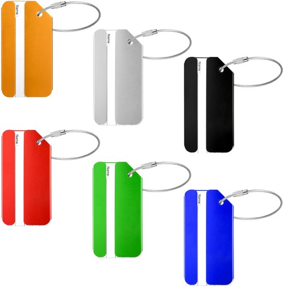 Luggage Tags, 6 Pcs Luggage Tags for Suitcases, Aluminum Alloy Luggage ...