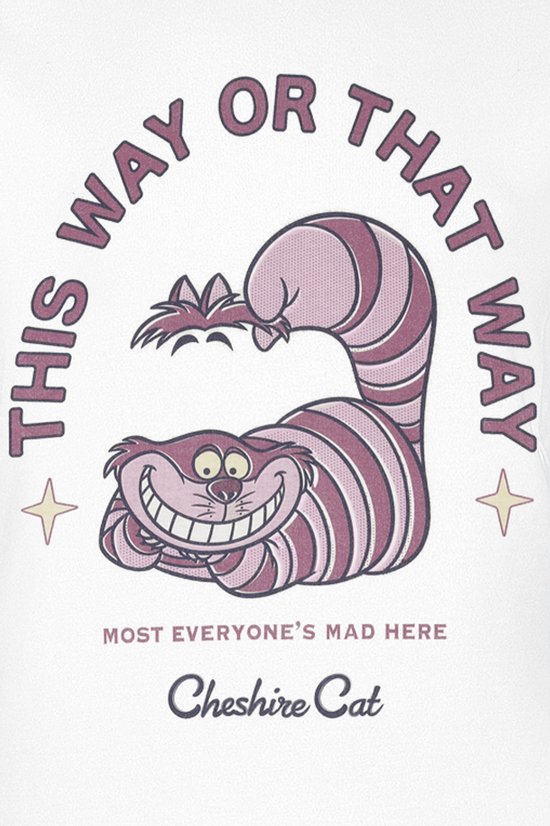 Alice In Wonderland Cheshire Cat - This Way of that Way Dames T-shirt ...