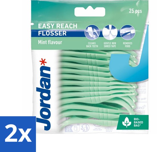 2 x Jordan - Flosser - Easy Reach - Munt Smaak - 25 Ragers ...