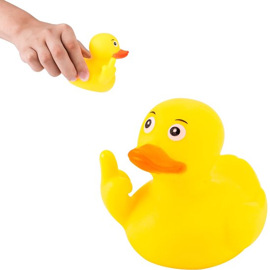 Rubber Duck, 6.8x8cm Cute Shape Large Middle Finger Rubber Duck Yellow ...