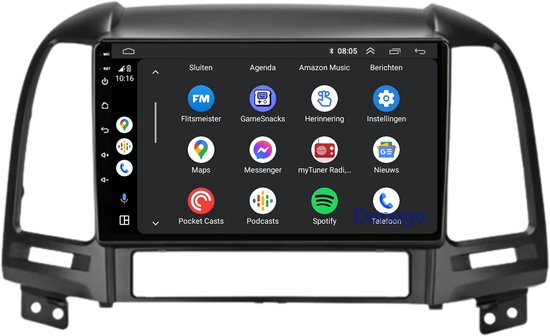 CarPlay autoradio geschikt voor Hyundai Santa Fe (2006 t/m 2011) | 9 ...
