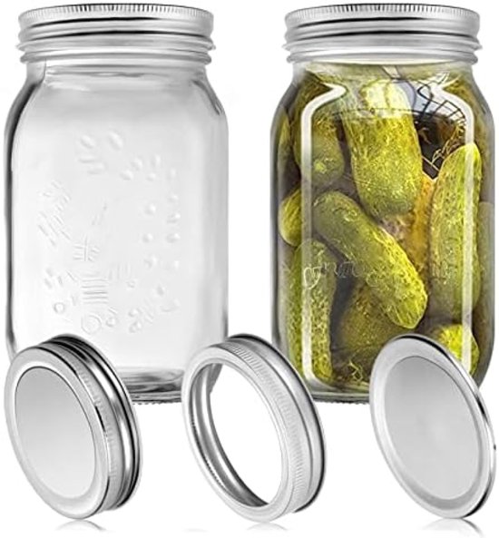 PolkaHome Glazen Bewaarpotten Set - Luchtdichte Keukenpotten voor ...
