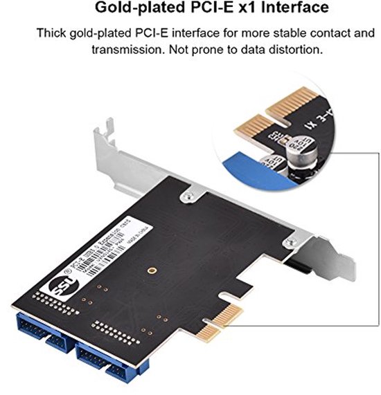 Mini PCI-E PCI-Express USB 3.0 Expansion Card for Internal 2-Port 19-Pin Header Faster... | bol