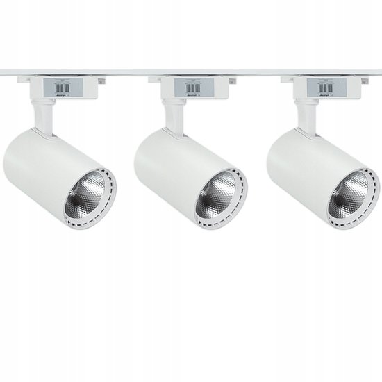 3x LED Railspots Wit, 1m Rail, 30W Per Spot, Koel Wit | bol