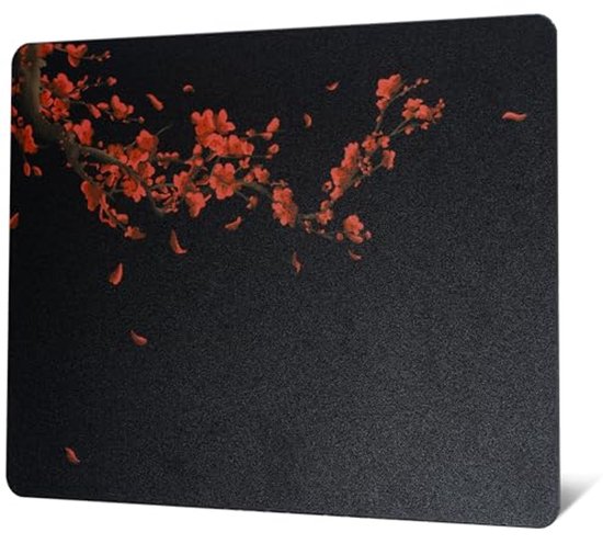 XVX Glass Gaming Mouse Pad, Black Plum Blossoms Hard Mouse Pads for ...