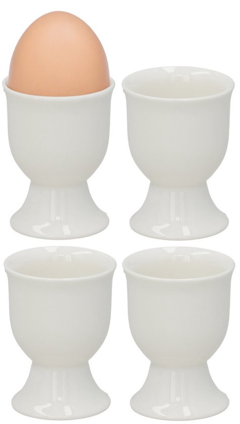Bellatio Design Eierdopjes Alegre - set van 8x - wit - porselein - 5 x ...