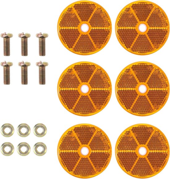 6-pack ronde reflectoren Ø60 mm - reflectoren om vast te schroeven ...