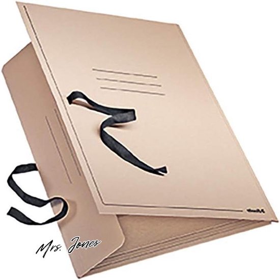 Mrs. Jones Tekenmap Leitz Esselte 6586 A3 karton naturel met banden ...