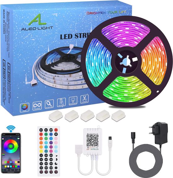 LED Strip 5M RGB SMD 5050 met Afstandsbediening 12V | bol
